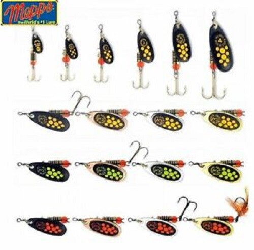 Mepps Black Fury Spinner Fishing Lure Trout Salmon Pike Orange Yellow ...
