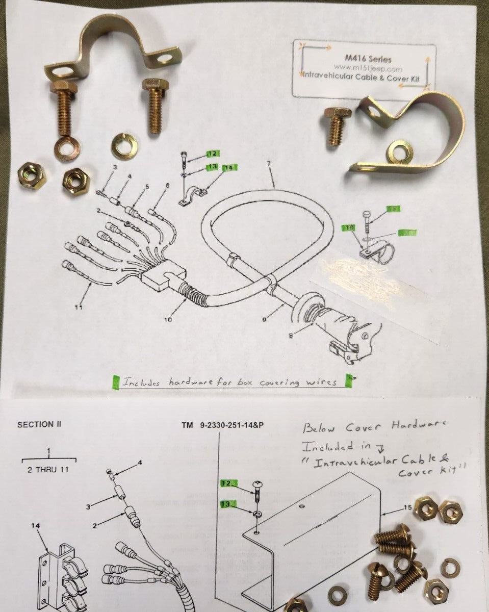 M416 M762 Trailer - Intravehicular cable & Cover - Hardware Kit | eBay