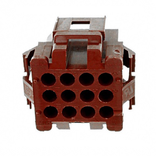 AMP 12-Pos Rectangular Housing Connector Plug Red 0.165" (4.20mm) **NEW ...