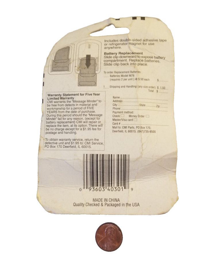 w3tx CMI Message Minder clip FRIDGE BEEPS flashes MAGNETIC ALERT ...