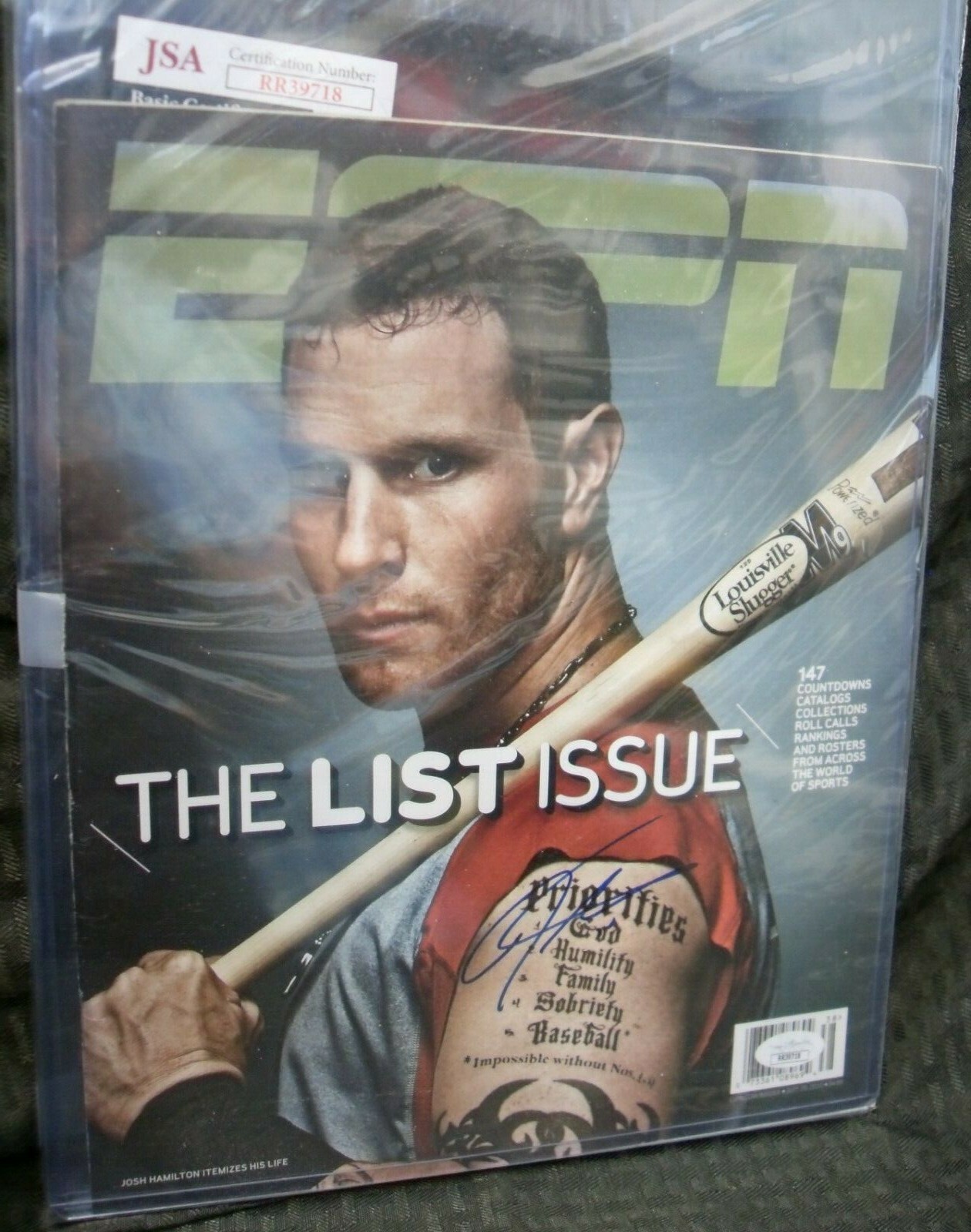 JSA Josh Hamilton Autographed Signed AUTO 2010 ESPN Magazine MBS 045 | eBay