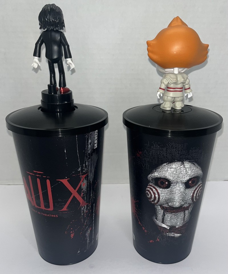 Saw X movie Promo Cups Jigsaw Collapsing Figure Topper Set Brand New | eBay
