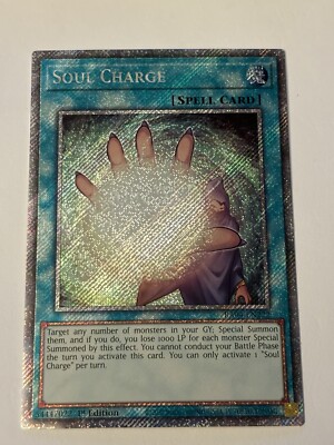 Soul Charge RA04-EN222 Platinum Secret Rare 1st Ed YuGiOh ☆ | eBay UK