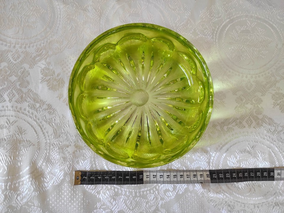 vintage rare glass crystal vase original gift idea decor green style ...