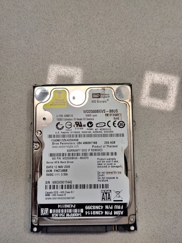 Western Digital Scorpio Blue 250GB Internal 5400RPM 2.5" (WD2500BEVS ...