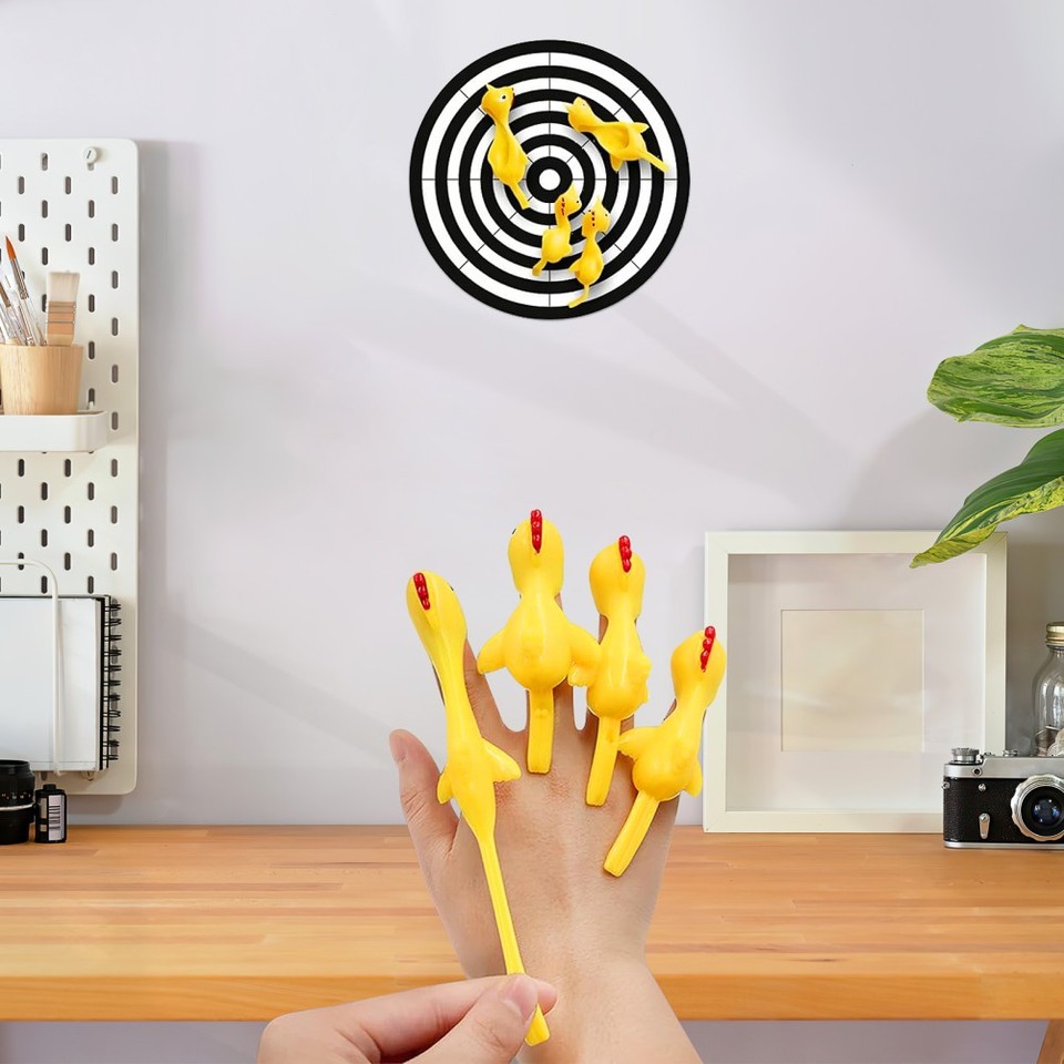 60 Pcs Flick Chickens Rubber Stretchy Flying Chickens Fingers Stretchy ...