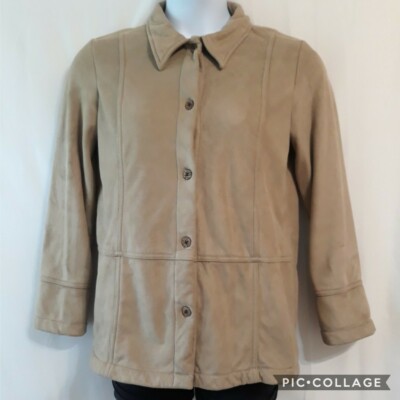 Caribbean Joe Size S Tan Women's Jacket Faux Micro Suede | eBay