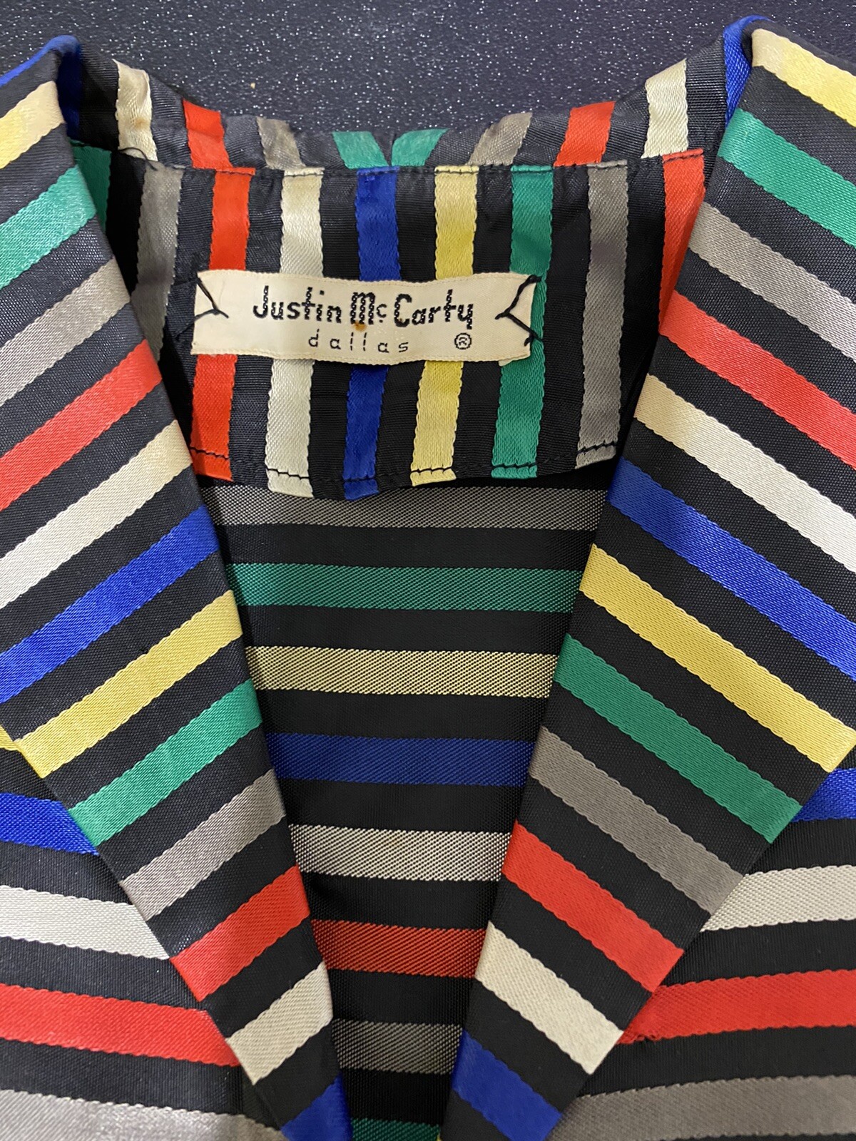 Vintage Justin McCarty Dallas Designer Striped Button… - Gem