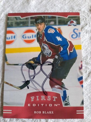 Rob Blake autograph hockey card 2002 First Editions #157, hand signed ...