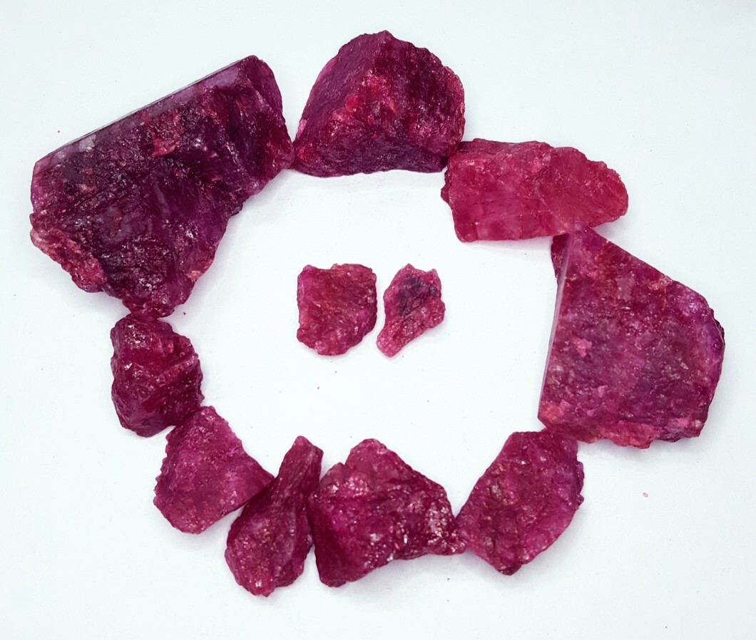 Loose Gemstone Natural Red Beryl (Bixbite) 546.47 Ct Uncut Rough 11 Pcs ...