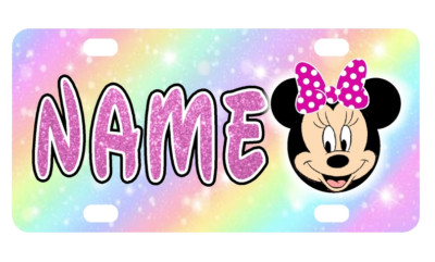 MINNIE MOUSE MINI LICENSE PLATE Any Name Personalized Kids Bikes Wagons ...