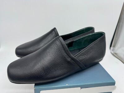 L.B. EVANS MEN'S ARISTOCRAT OPERA SLIPPERS BLACK FULL GRAIN LEATHER ...