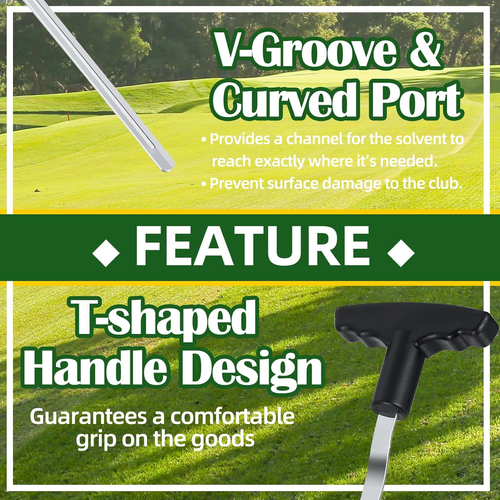 Golf Grip Removal Tool, 12" V-Groove Grip Remover Saver for Standard ...