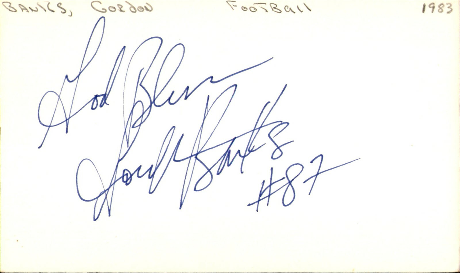 Gordon Banks Signed Index Card 3x5 Autographed Saints Cowboys 61901 | eBay