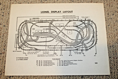 Lionel Postwar Super O Display Layout 8ft x 16ft Instruction Sheet ...