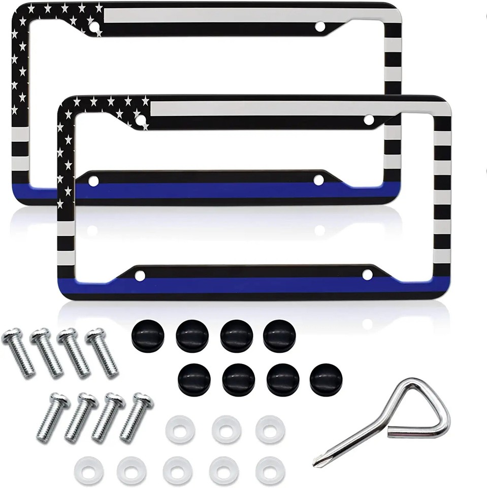 2pcs For Ford Accessories American US Flag Car Truck License Plate ...
