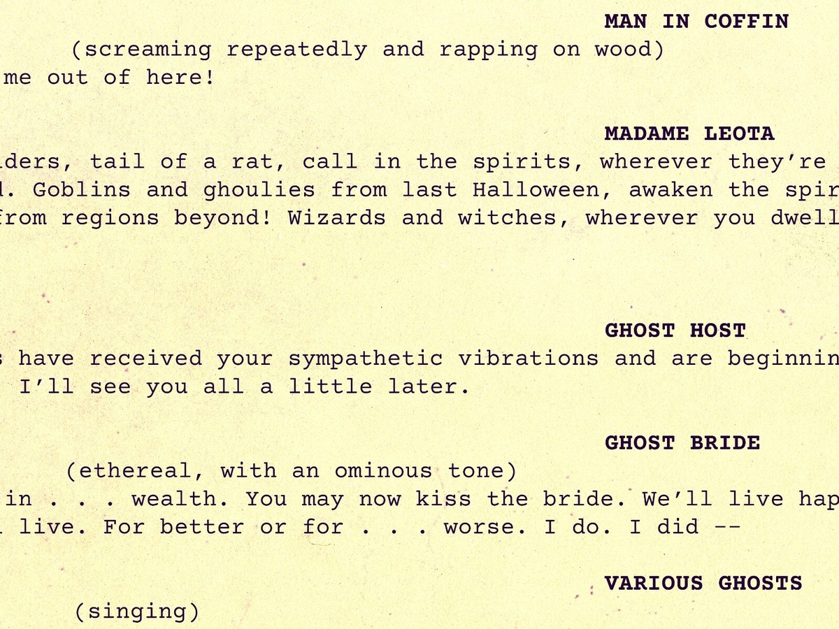 Haunted Mansion Madame Leota Script
