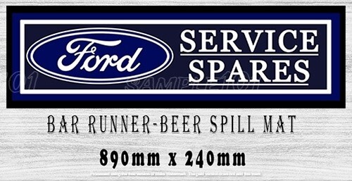 SERVICE PARTS-FORD Beer Spill Mat (890mm X 240mm) Bar Runner Man Cave ...