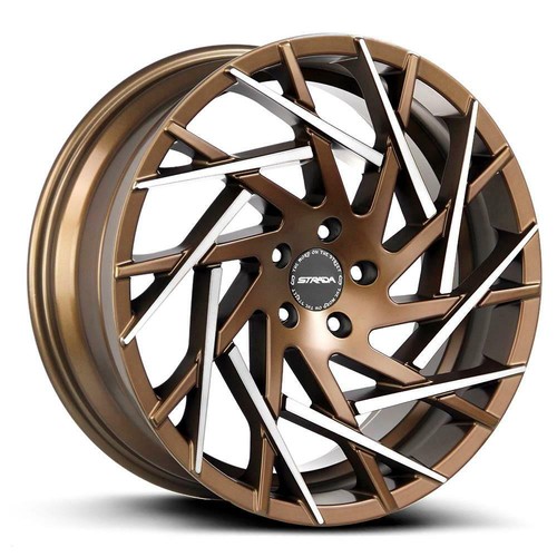 22 inch 22x9 Strada NIDO BRONZE MACHINED wheels rims 5x4.5 5x114.3 +35 ...
