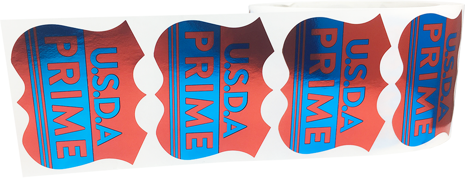 USDA Prime Meat Grocery Market Food Stickers, 2 Inches Wide, 500 Total ...