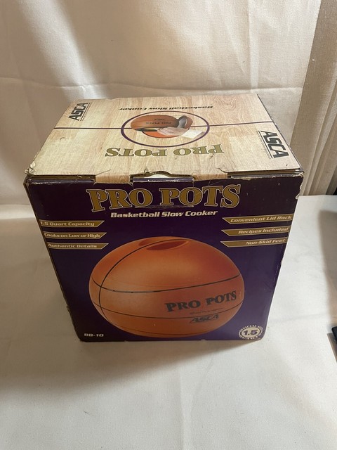Pro Pots Basketball Slow Cooker Crock Pot Bb10 1.5 Quarts W/lid Rack ...