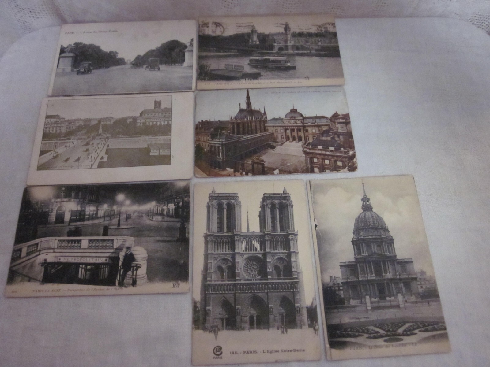 7 Postcards Paris France RPPC Real Photo & Lithograph 1 UB antique ...
