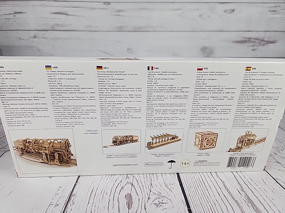 UGEARS Models Mechanical Models Set Railroad Crossing Rails New Open ...