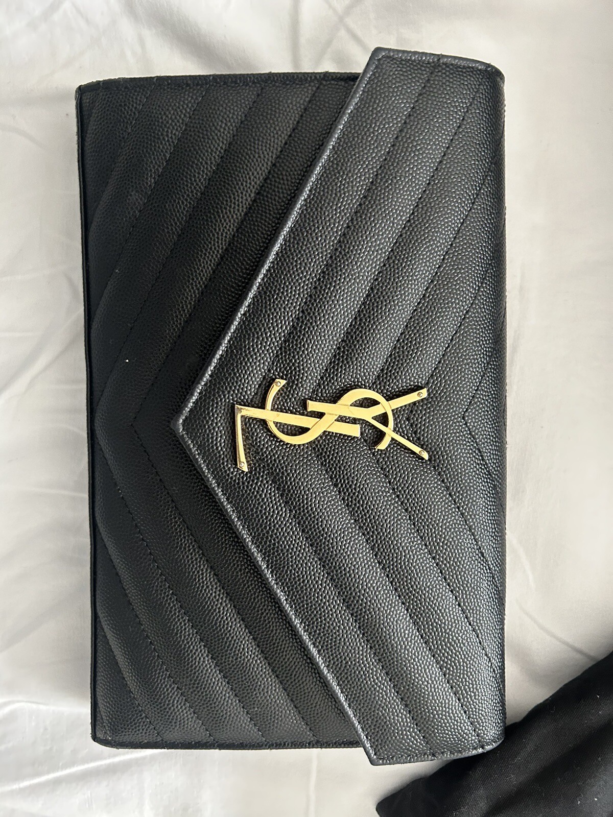 YSL Saint Laurent Wallet On Chain Black & Gold Hardwa… - Gem