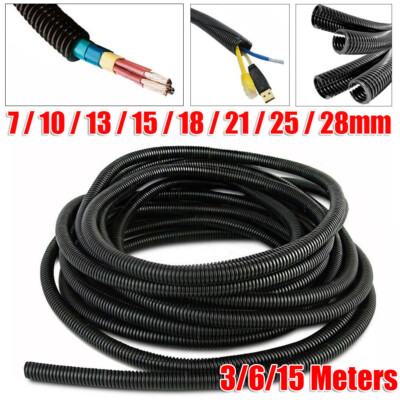 Split Loom Conduit Cable Management Convoluted Tubing Wire 7/10/13/15 ...