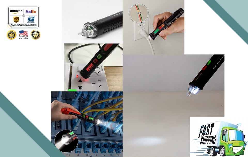 2x Non-Contact Voltage Tester Pen | Electrical Sensor Detector | Safe ...