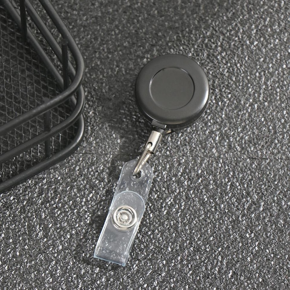 Clip Stationery ID Name Card Metal Badge Holder Retractable Key Ring ...