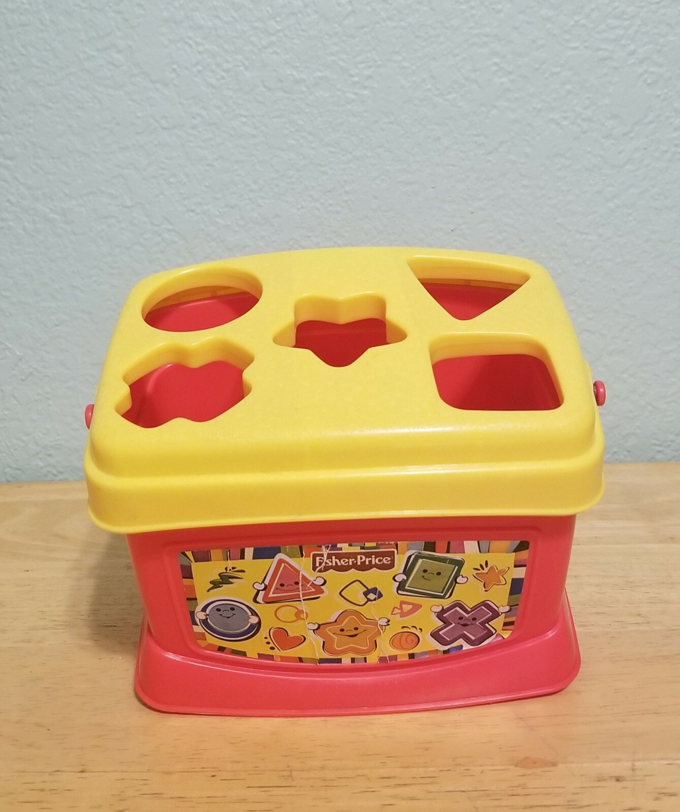 Fisher Price Shape Sorter Bucket Box Blocks Colors Toddler Toy 2006 Red ...