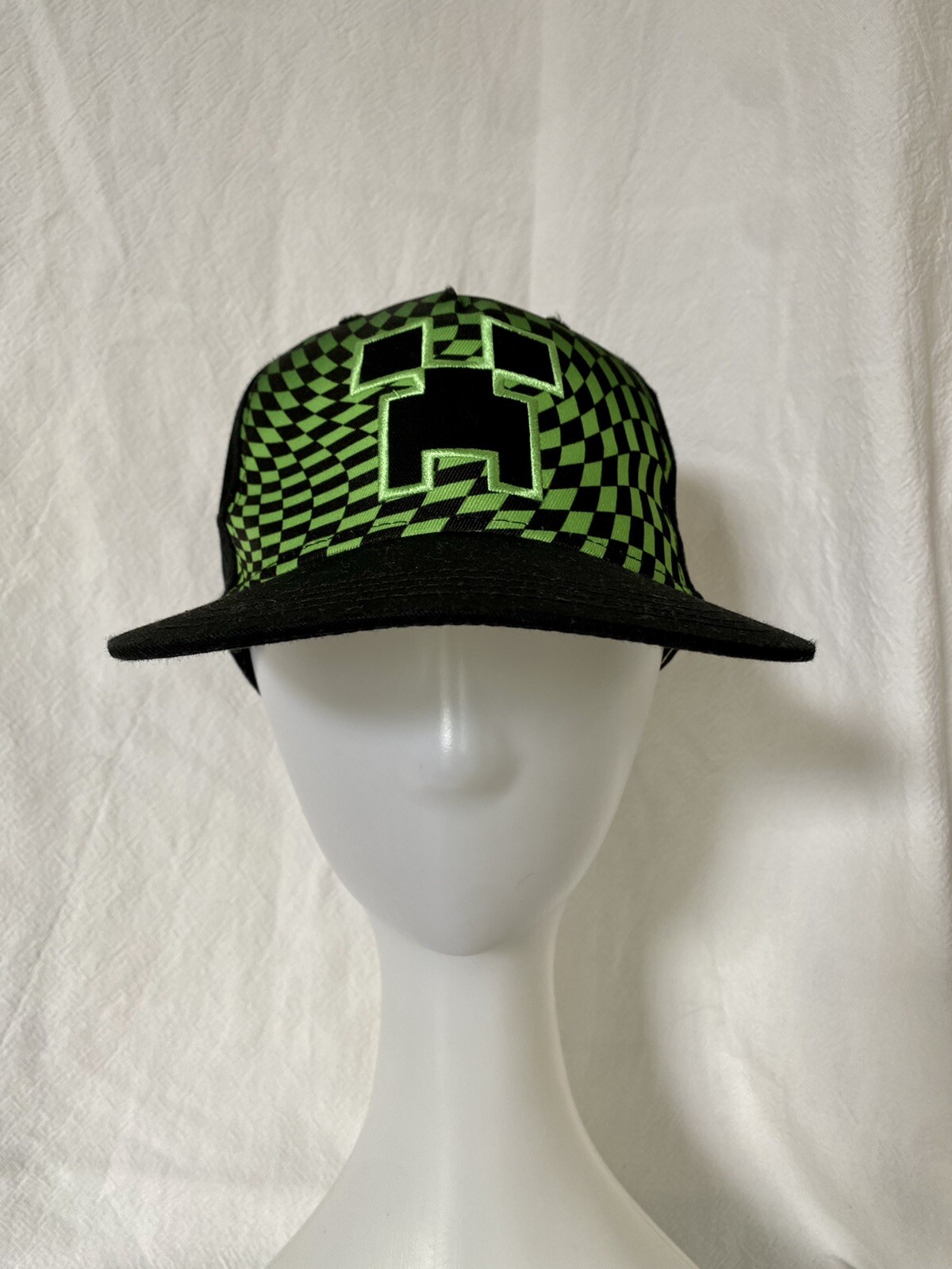 Minecraft Creeper Snapback Hat Cap Green and Black Youth OSFM | eBay