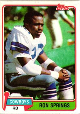 RON SPRINGS 1981 Topps FB #433 BUY ANY 2 ITEMS FOR 50% OFF B1007R4S16P5 ...