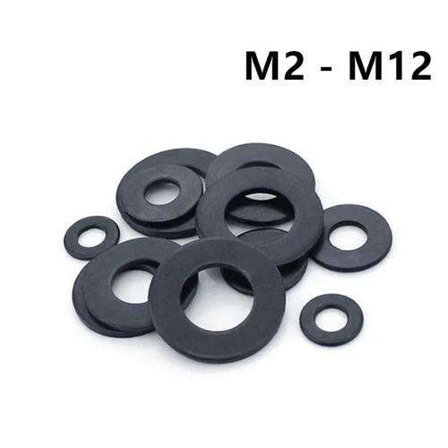 M2 M2.5 M3 M4 M5 M6 M8 Black Carbon Steel Flat Washers Plain Gasket | eBay UK