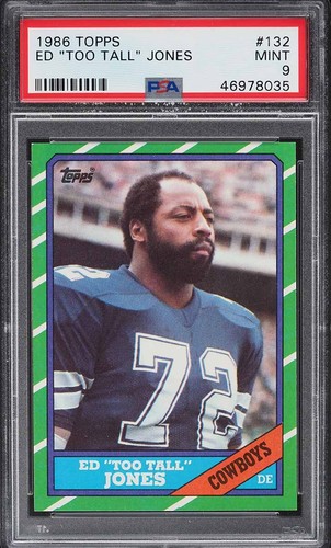 1986 Topps FB Card #132 Ed "Too Tall" Jones Dallas Cowboys PSA 9 MINT ...