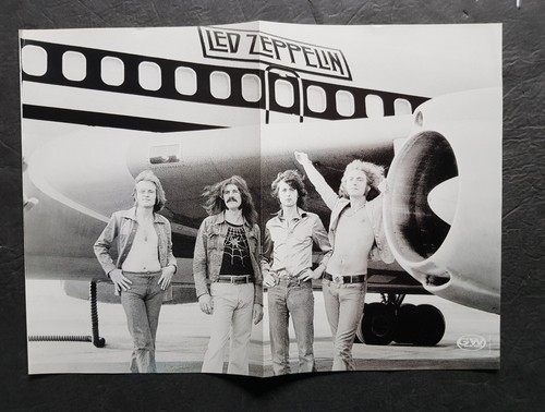 Led Zeppelin In Front Of Their Jet Centerfold From Early 90's Guitar ...