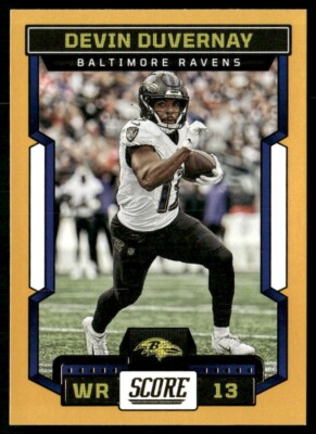Devin Duvernay 2023 Score football Gold border parallel #191 Baltimore ...