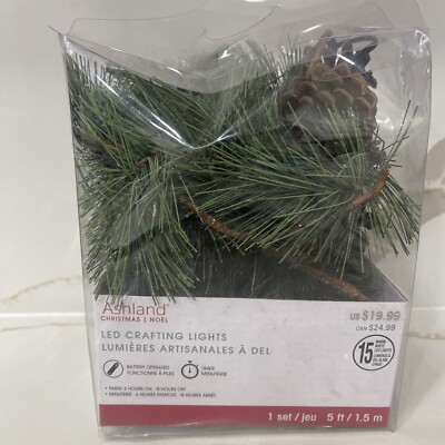 Ashland LED Crafting Lights Pine & Pinecone Led Lights 5 Ft Battery ...