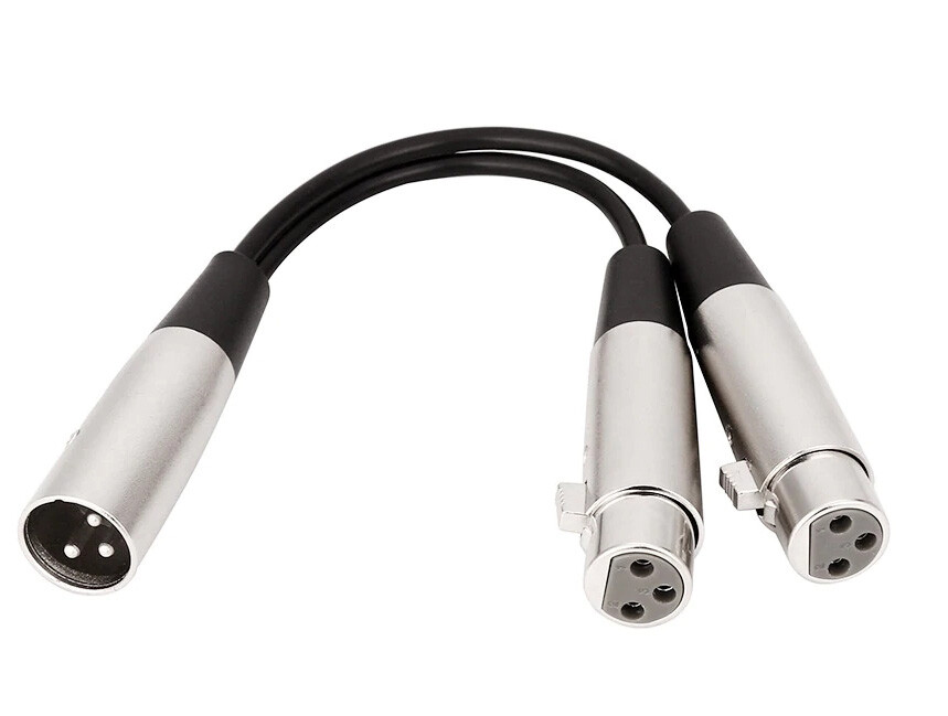 Y Adapter One 1 x Male to Two 2 x Female XLR Splitter Cable Lead Short ...