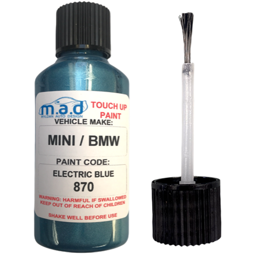 TOUCH UP FOR MINI/BMW ELECTRIC BLUE 870 PAINT 30ML COOPER S COUNTRYMAN ...