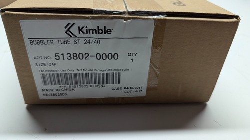 NEW Kimble 513802-0000 Bubbler Tube, Monier-Williams, 24/40 [ST] Joints ...