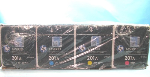 FULL SET OF GENUINE HP 201A TONER CARTRIDGES C/M/Y/K CF401A CF402A ...