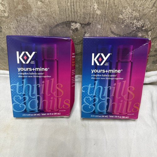 Lot 2 Pack KY Yours Mine Couples Personal Lubricant & Intimate Gel 3 oz ...