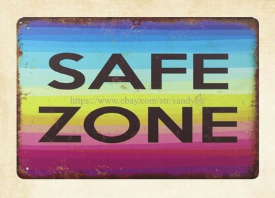 Safe Zone rainbow metal tin sign reproduction metal wall art | eBay
