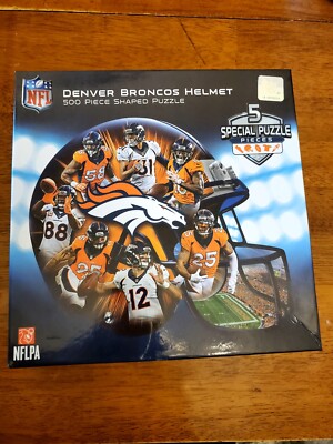Jigsaw Puzzle NFL Helmet Shaped 500 pc by Masterpieces Puzzles -Broncos ...