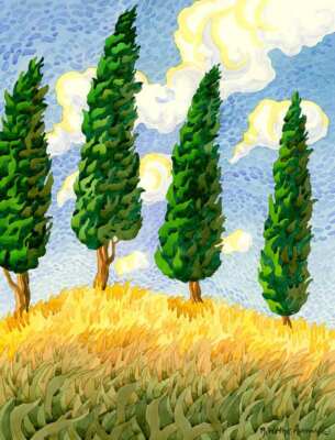 Forest Tree Accent & Decor Tile Robin Wethe Altman Landscape Art ...