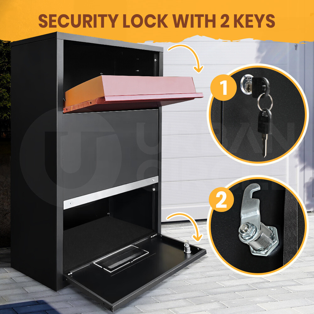 Groverdi Parcel Box Letter Box Package Drop Slot MailBox Security Lock ...