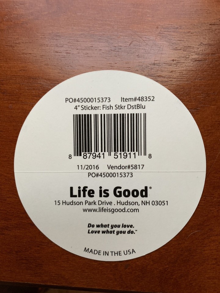 Life Is Good Fish round Sticker Decal 4in | eBay