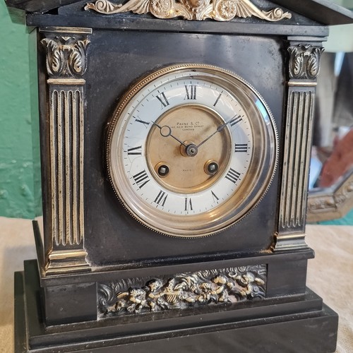 Antique Victorian Fully Working Payne Co London Marble Slate Brass ...